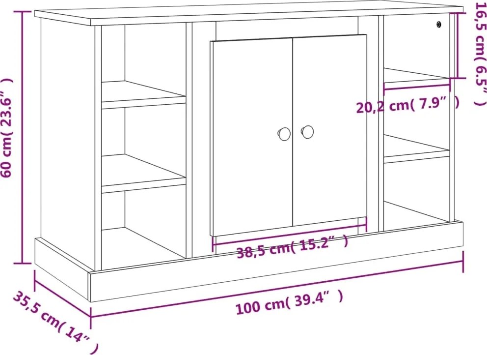 vidaXL Příborník 100 x 35,5 x 60 cm kompozitní dřevo [816440] Barva: bílá s vysokým leskem