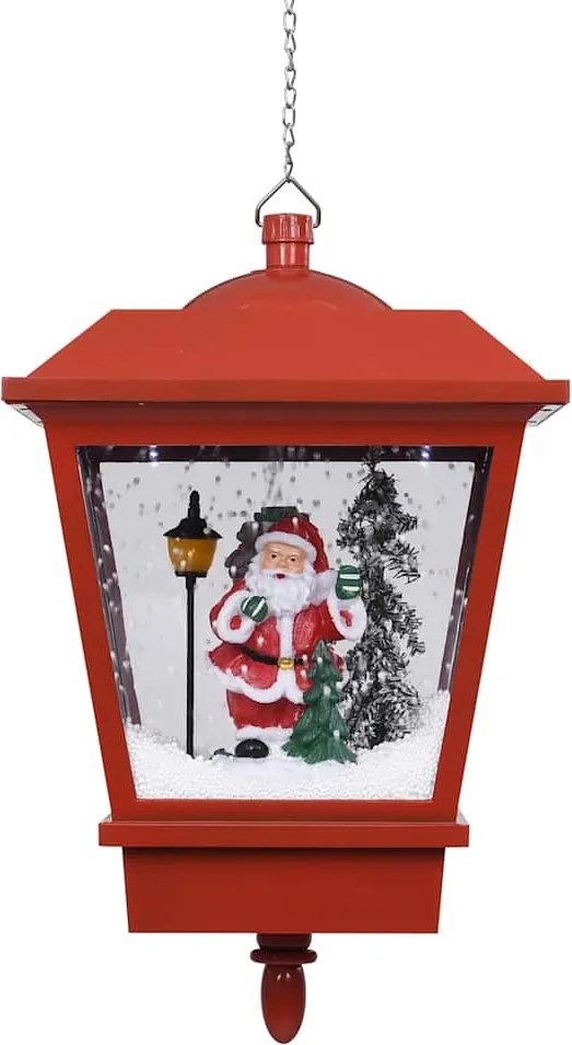 Vánoční závěsná lampa LED světlo a Santa červená 27x27x45 cm 289928