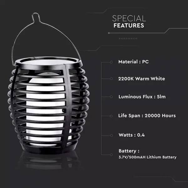 LED Solární svítidlo FLAME 4v1 LED/0,45W/3,7V IP44 500 mAh