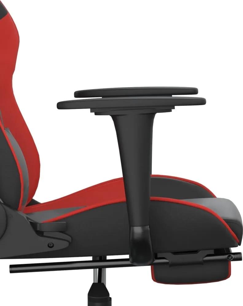 vidaXL Masážní herní židle s podnožkou umělá kůže [345412] Barva: Černá a vínová