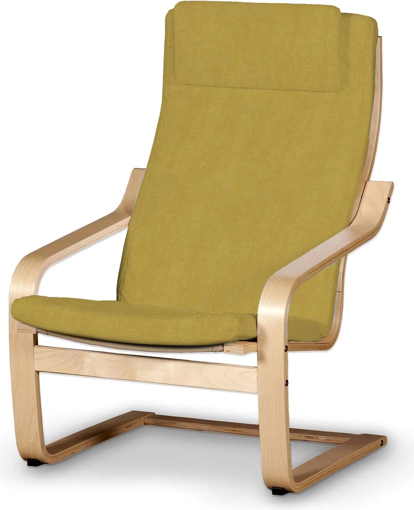 Sedák na křeslo IKEA Poäng II barva žlutá látka pletený vzor
