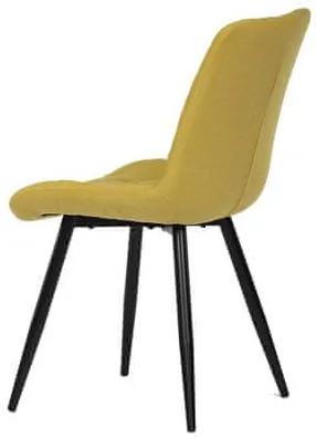Autronic Moderní jídelní židle Židle jídelní, žlutá látka, nohy černý kov (CT-382 YEL2)
