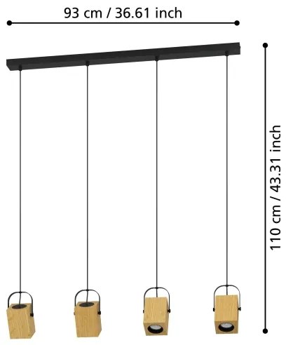 Eglo 43748 - LED Lustr na lanku AYLES 4xGU10/3W/230V