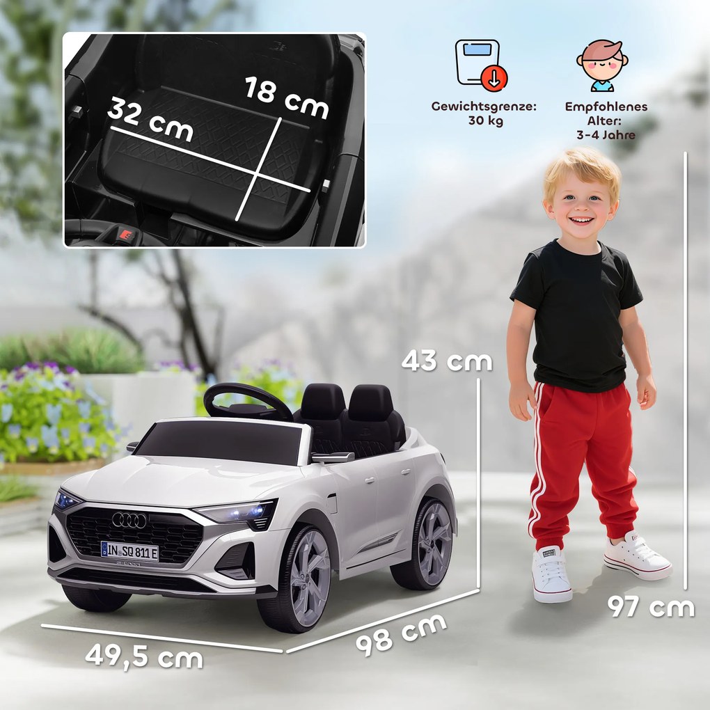 AIYAPLAY dětské elektrické autíčko 12V dětské autíčko s dálkovým ovládáním 2.4G, hudbou MP3 a klaksonem, elektrické autíčko se světlomety, 4 odpružen…