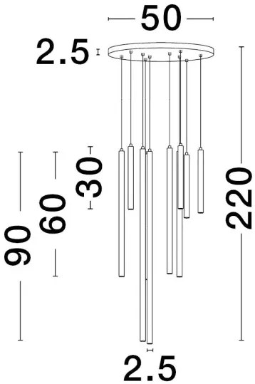 Moderní lustr Trimle 50 černé