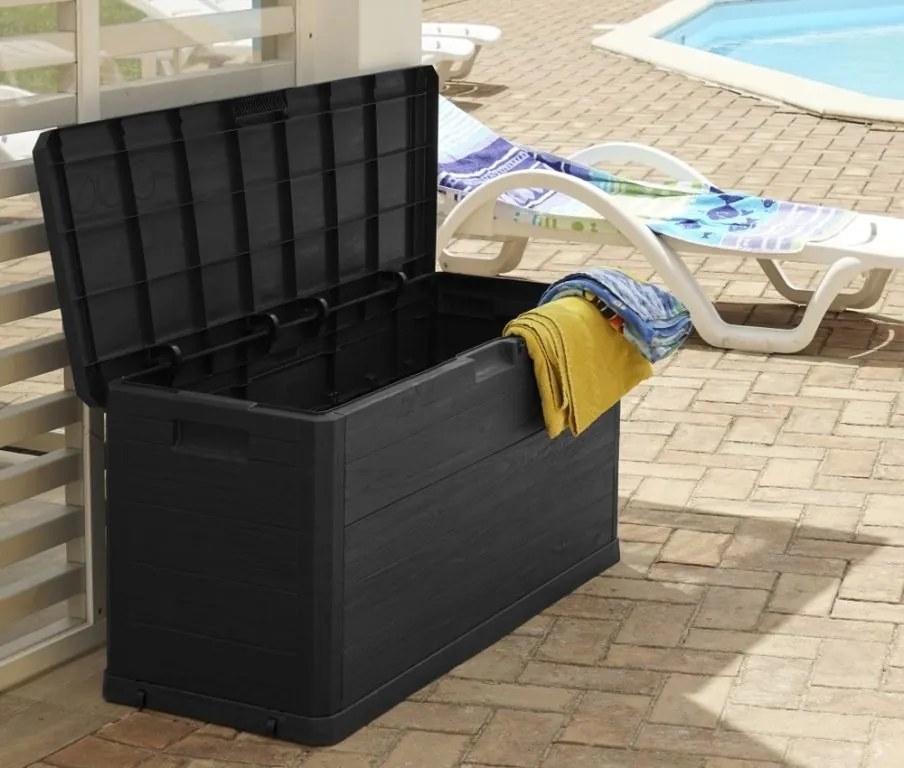 WOODYS zahradní plastový úložný box 280 L, grafit