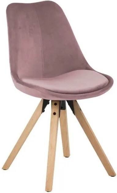 Sada 2 růžových jídelních židlí Actona Dima Velvet