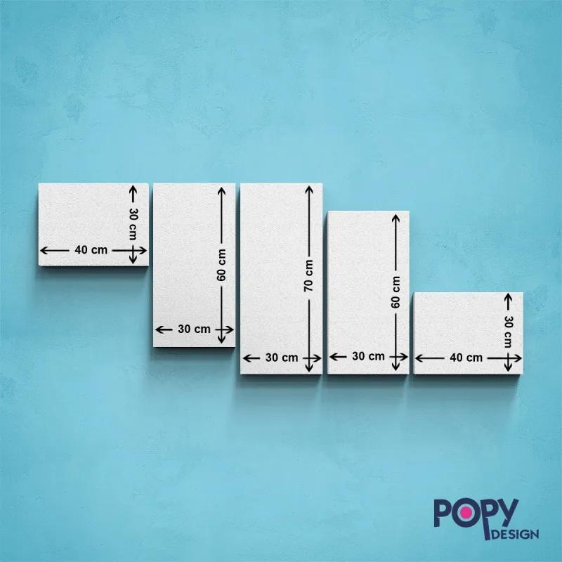 5-dílný obraz - Lvice - PopyDesign