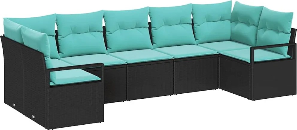 Set pohovek 7 ks Černá polyratan 3346536