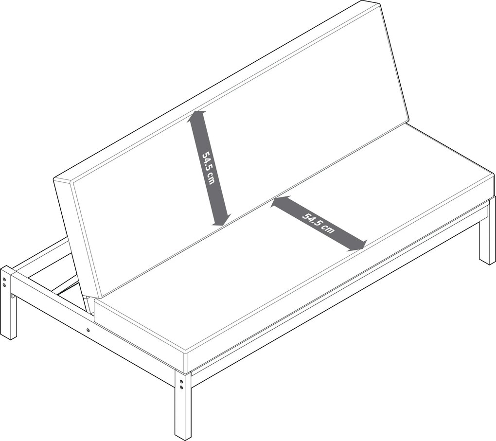 Tchibo - Zahradní lavice 2 v 1 – dvojité lehátko - barva: šedá
