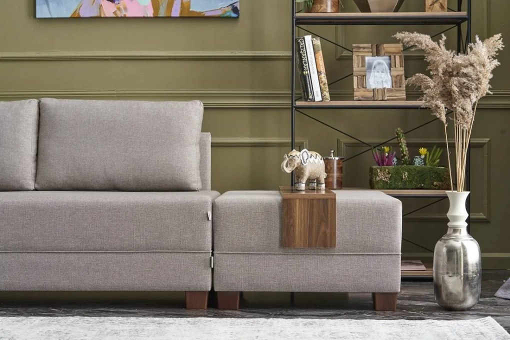 Designová rohová sedačka Ramesha 280 cm krémová - levá