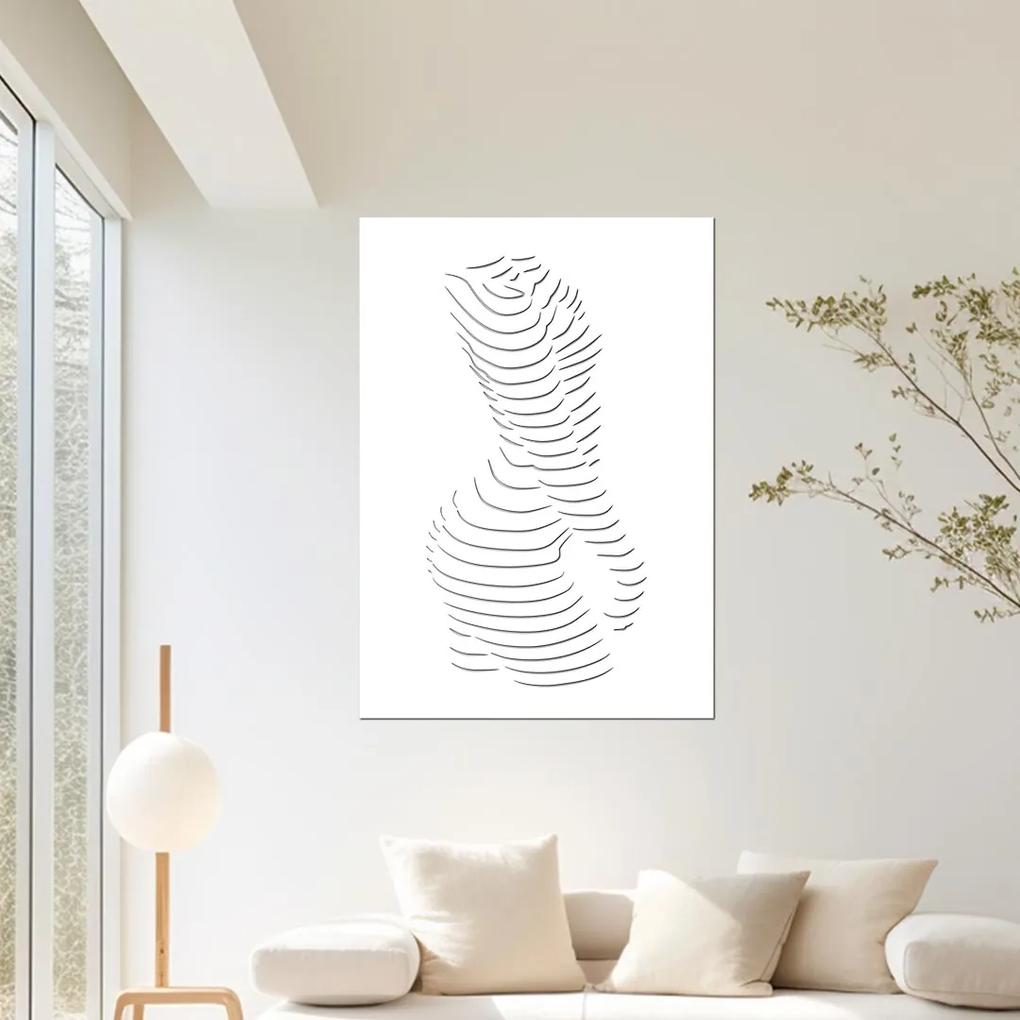 Dřevěný obraz aktu Ženské křivky Rozměry (cm): 42x60, Barevný vzor: Buk
