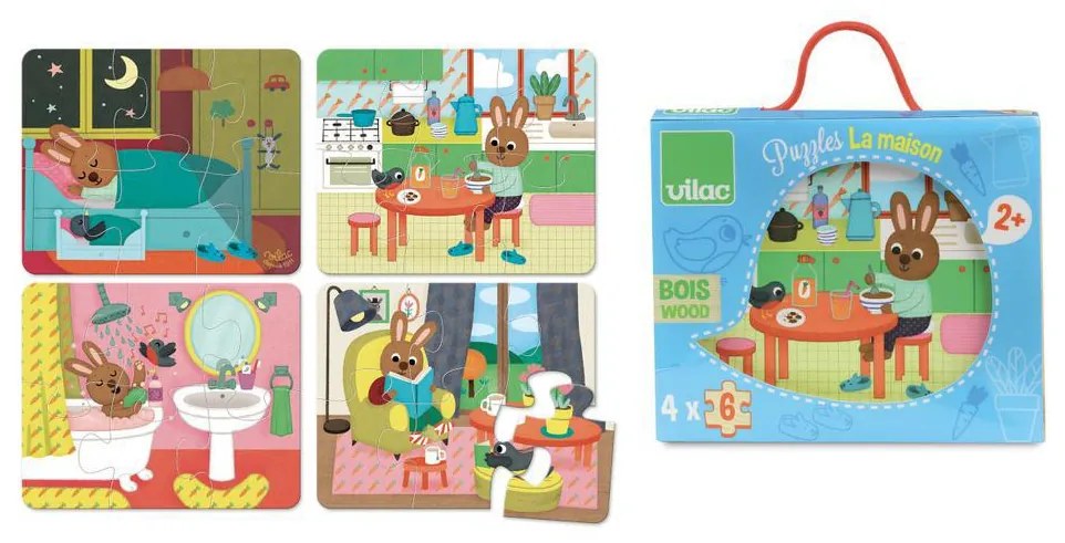 Vilac Dřevěné puzzle Dům