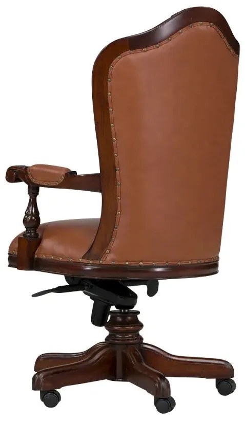 furniture-nabytek.cz - Masivní kancelářské křeslo Camford II z mahagonu, lakované, hnědé