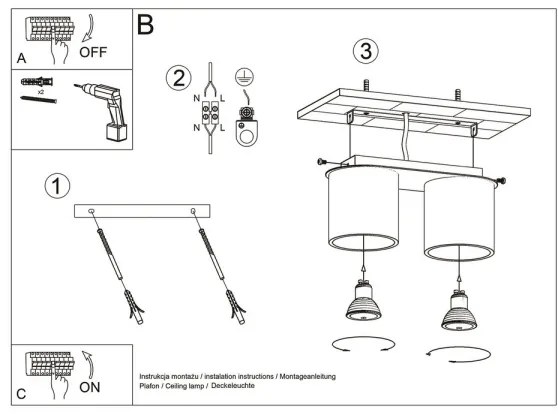 Sollux SL.0055 - Bodové svítidlo ORBIS 2 2xGU10/40W/230V šedá
