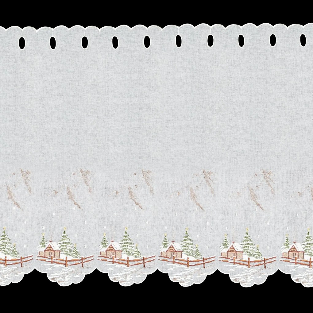 KRÁTKÁ ZÁCLONA NA POUTKÁCH XMAS17 145X70 CM VZOROVANÁ