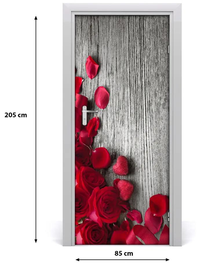 Fototapeta na dveře samolepící červená růže 85x205 cm