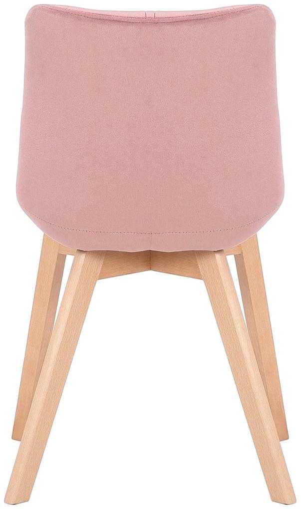 Jídelní židle Padstow - samet | růžová
