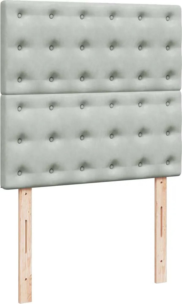 Box spring postel s matrací světle šedá 100x200 cm samet 3292274