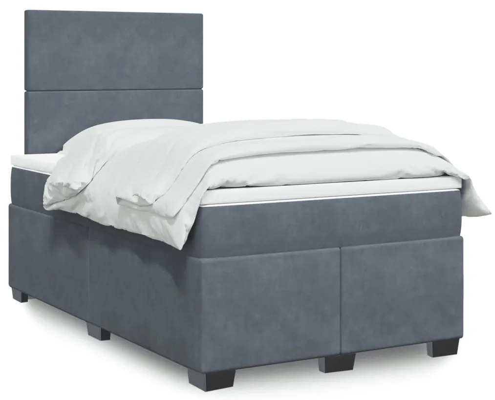 Box spring postel s matrací tmavě šedý 120x190 cm samet 3290853
