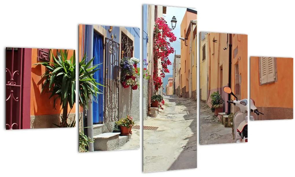 Obraz ulice na Sardínii (125x70 cm)