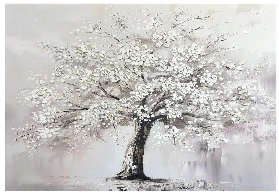 Obraz s ručně malovanými prvky na plátně 70x100 cm White Tree – Styler Biano.cz
