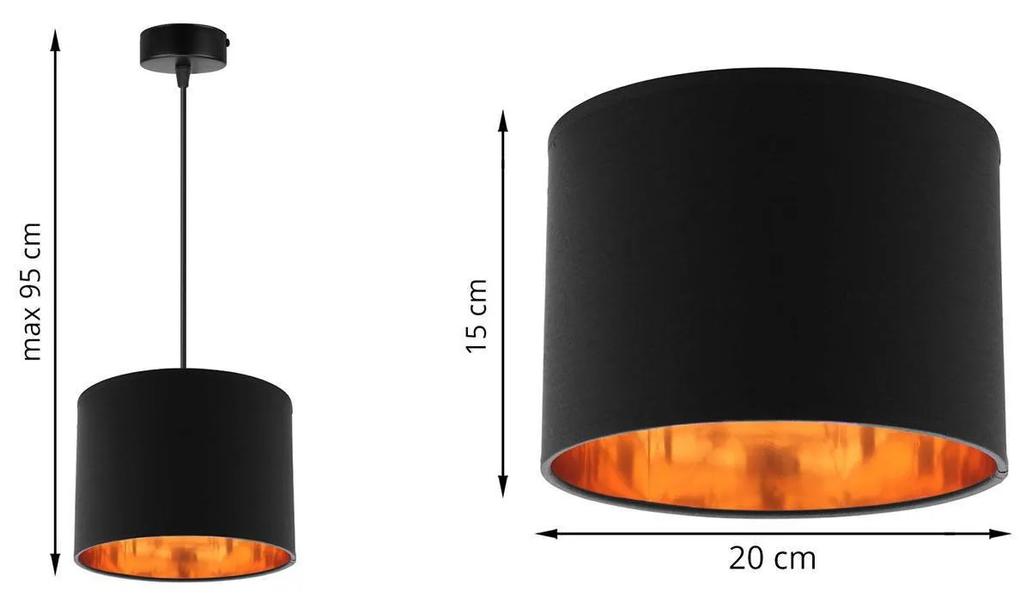 Závěsné svítidlo SHADE, 1x textilní stínítko (výběr ze 4 barev), (výběr ze 3 barev konstrukce), (fi 20cm), G