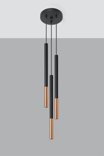 Lustr SOLLUX Mozaica 3p G9 3x40W bez zdroje SL.0890 černá/měď