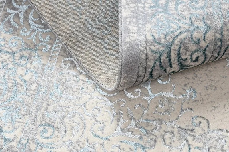 Dywany Łuszczów Kusový koberec Core W7161 Vintage rosette blue/cream and grey - 80x150 cm