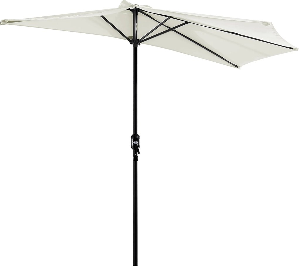 Zahradní slunečník Outsunny 270x137x236 cm s kličkou a polokruhovým tvarem pro terasu, patio a bazén | Aosom
