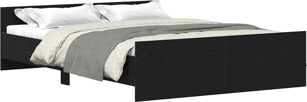Rám postele bez matrace černý dub 120x200 cm kompozitní dřevo 3329318
