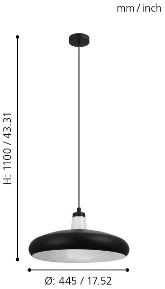 Eglo 99032 - LED RGB Stmívatelný lustr na lanku TABANERA-C 1xE27/9W/230V