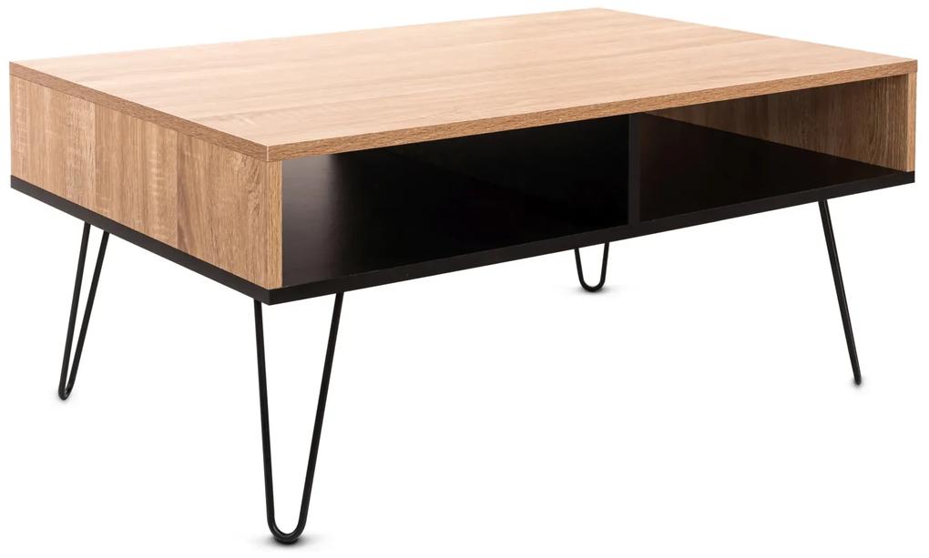 Tutumi - Konferenční stolek Industrial Loft - černá/přírodní - 90x60 cm - II. Jakost