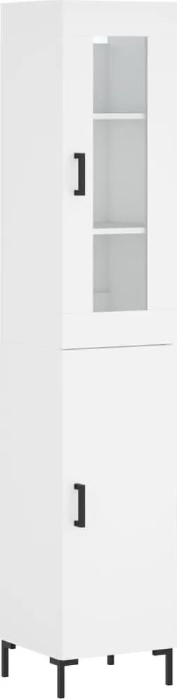 vidaXL Skříň highboard 34,5 x 34 x 180 cm kompozitní dřevo [3199169] Barva: bílá s vysokým leskem