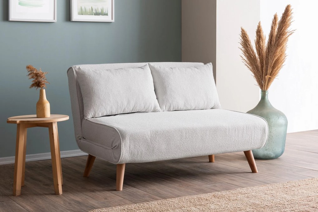 Hanah Home Rozkládací dvoumístná pohovka FOLDE krémová 120 cm