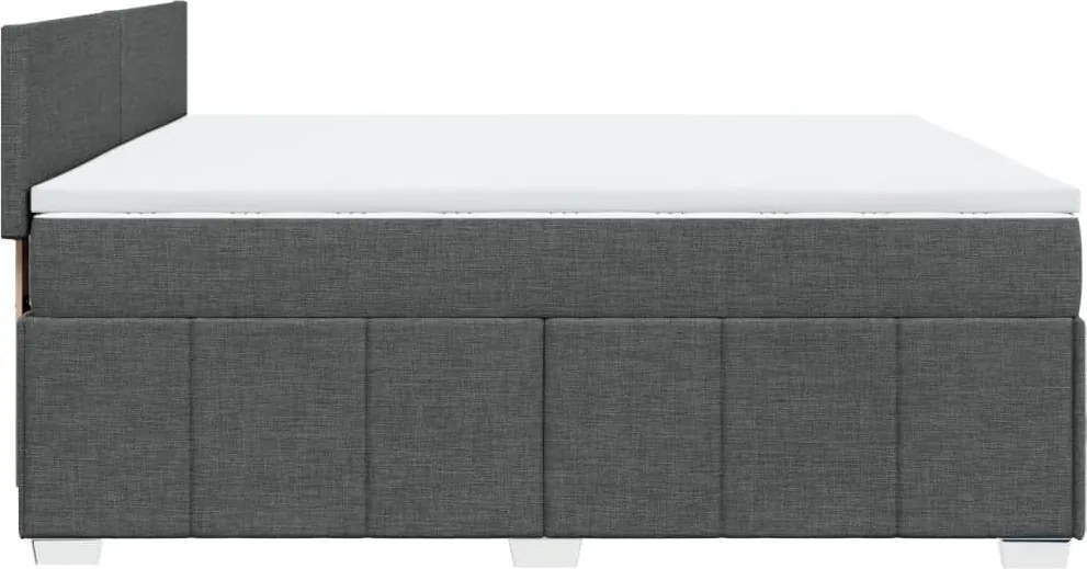 Box spring postel s matrací tmavě šedá 200x200 cm textil 3287169