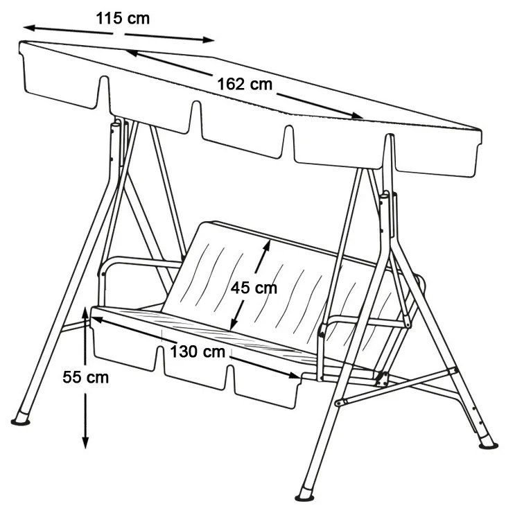 Zahradní houpačka ve volitelných barvách - šedá