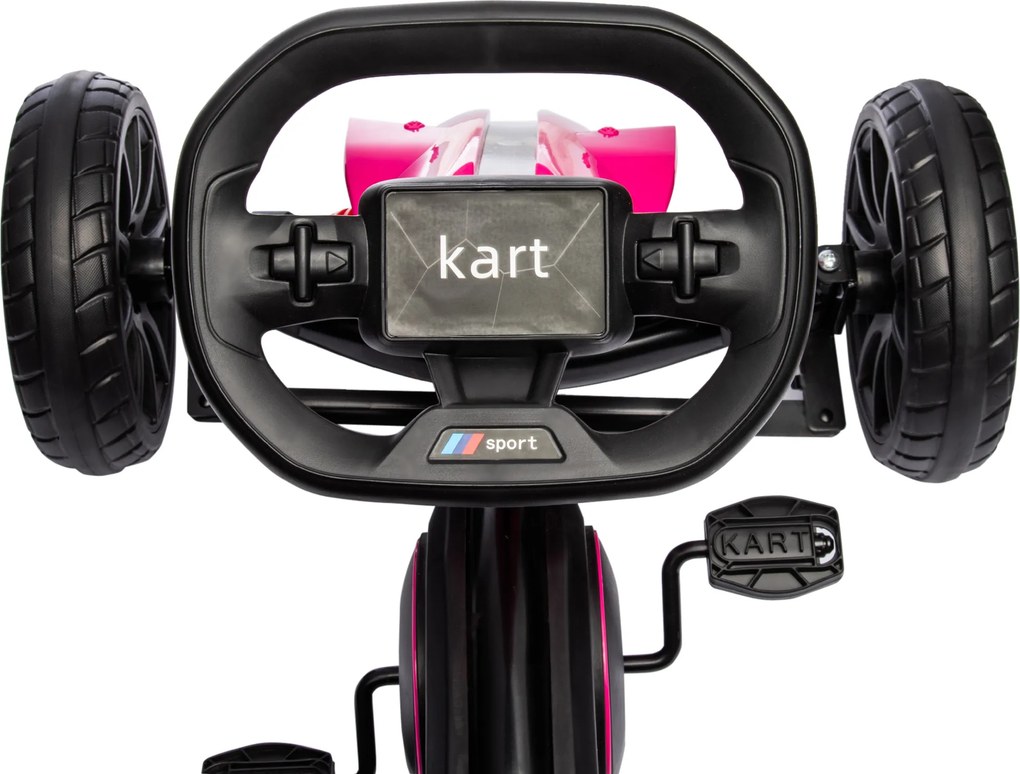 HOMCOM Pedalové Auto Go-Kart s Ruční Brzdou, Nastavitelným Sedákem, Předními a Zadními Rychlostmi, Vozidlo s EVA Koly, Dětské Kettcar pro Děti 3-8 Le…