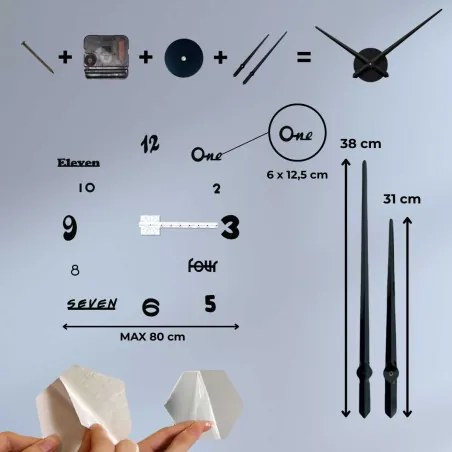 Moderní, designové nalepovací nástěnné hodiny | SENTOP 12S007-12S033
