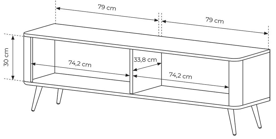 LANTE č | TV stolek F 163 2d | 163,2 cm | černá