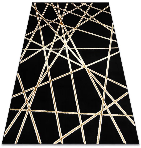 Koberec ALLURE 1964 geometrický / strukturovaný / glamour, černý / zlatý