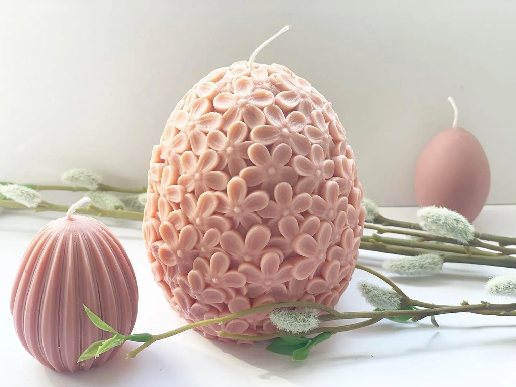 Elitte Candle Sójová svíčka - Flowerly Egg Barva svíčky: Růžová