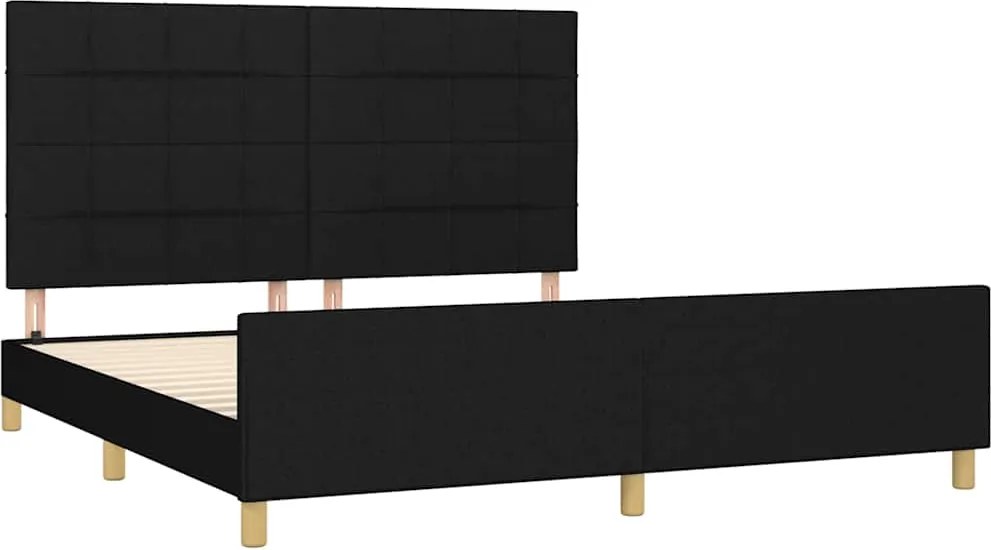 Rám postele bez matrace černý 160 x 200 cm textil 3125067