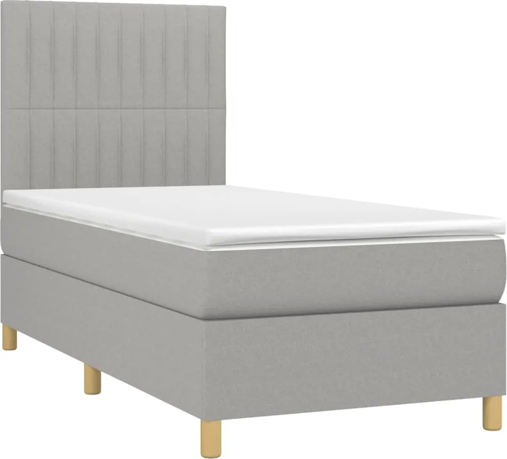 Box spring postel s matrací světle šedá 80 x 200 cm textil 3142449