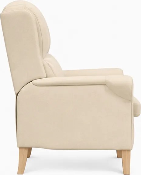 křeslo relaxační, odpočinkové, ušák, dřevo/textil, 101x95x75 cm, přírodní/krémová, Dekorino KR20260040