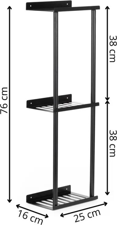 Držák na ručníky policový SPRINGOS HG0073 černý
