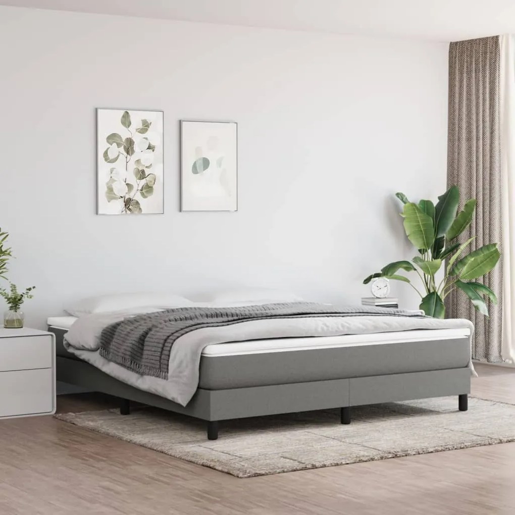 Rám postele s boxspringem tmavě šedý 180 x 200 cm textil 3120533