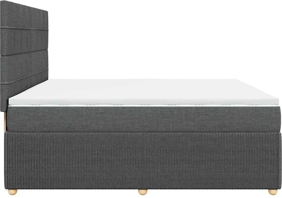 Box spring postel s matrací tmavě šedá 200x200 cm textil 3292164
