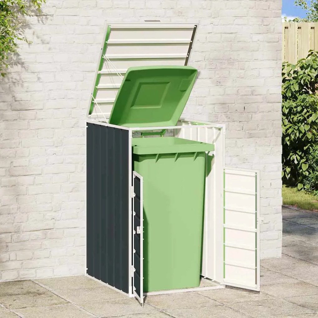vidaXL Box na 1 popelnici 72 x 81 x 115 cm ocel [4006171] Barva: antracitová