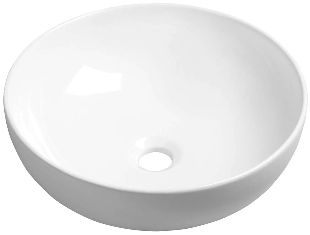 Sapho - Umyvadlová mísa Rondane, průměr 40 cm, bez otvoru pro baterii, bez přepadu, bílá AR435